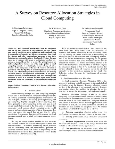 pdf a survey on resource allocation strategies in cloud computing