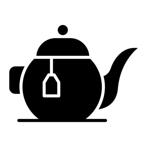 Premium Photo Teapot Glyph Solid Black Illustration