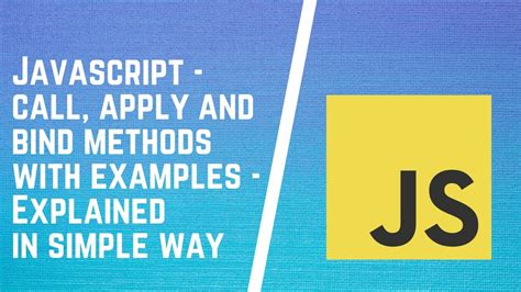 javascript call apply and bind call apply and bind method in javascript youtube