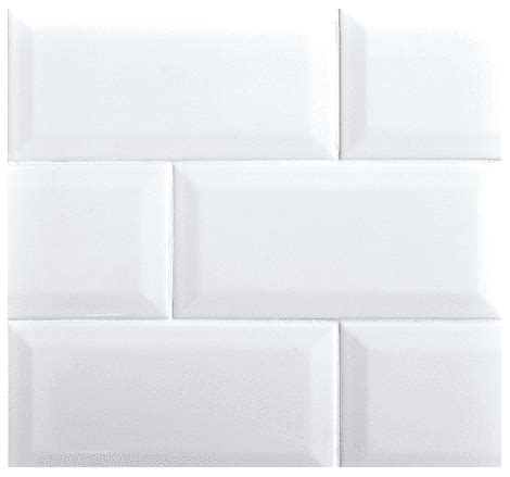 Beveled X Subway Whisper White Glossy Ceramic Tile