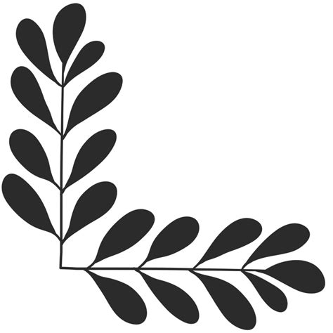 Leaf Corner Border Hand Drawn Floral Corner Borders Decoration