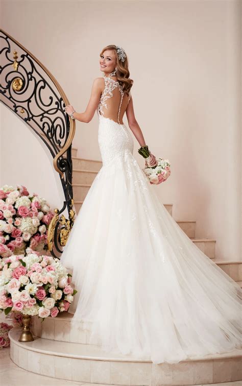 Fit And Flare Wedding Dress With Illusion Back Stella York Wedding