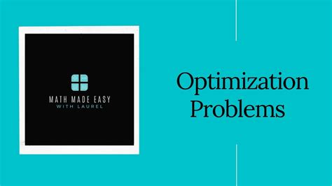 optimization problems part 1 youtube