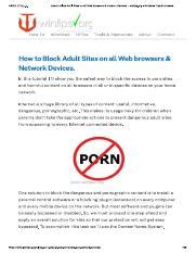 How To Block Adult Sites On Web Browsers Network Devices A Course Hero