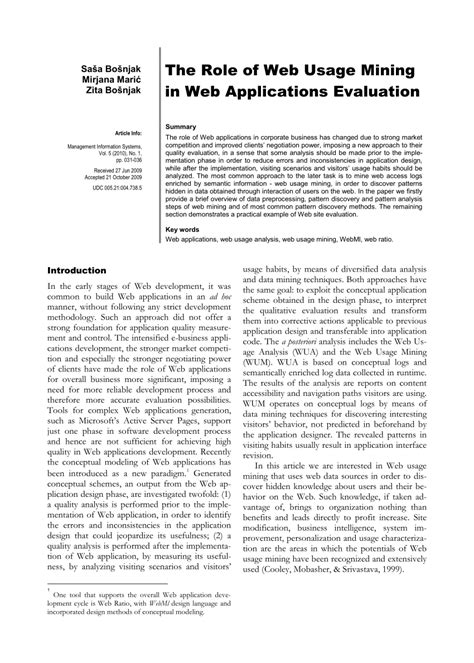 pdf the role of web usage mining in web applications evaluation