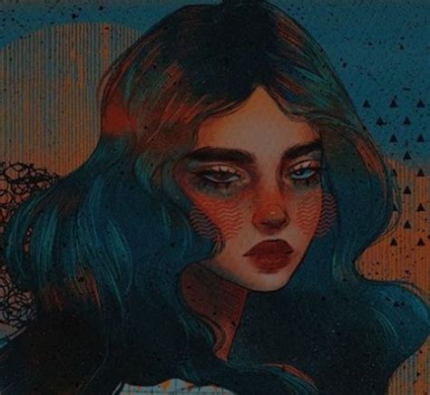 A Painting Of A Woman With Blue Hair