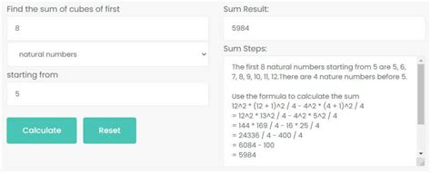 sum of cubes of first n natural odd or even numbers calculator mathbz