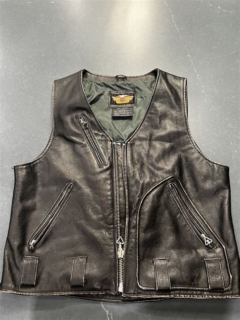 Harley Davidson Men S Genuine Leather Vest Gem