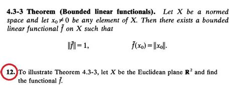 solved 4 3 3 theorem bounded linear functionals let x be