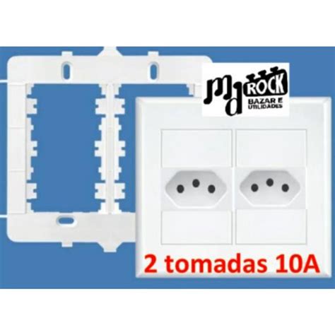 Placa 4 x4 FAME EVIDENCE 2 módulos tomada 2P T 10A 250V Shopee