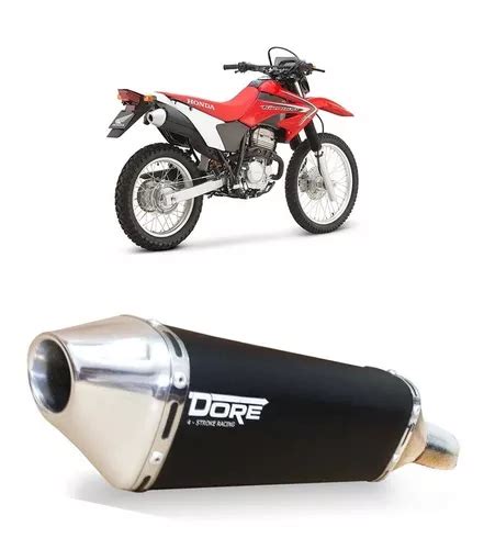 Escape Ponteira Dore Alumínio Curva Tornado Xr 250 Preta