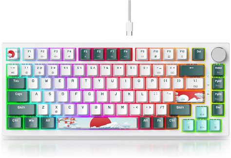Fogruaden Wired 75 Percent Hot Swappable Mechanical Keyboard Red