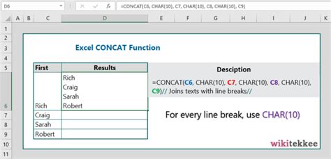 Excel CONCAT Function 10 Examples PART II Wikitekkee