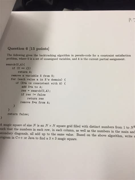 solved the following gives the backtracking algorithm in