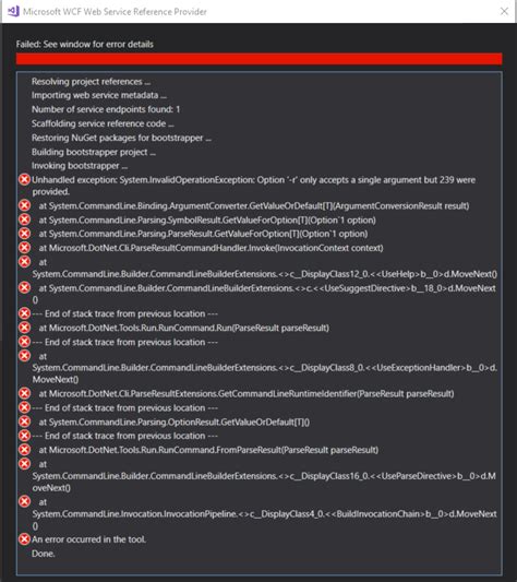 C Visual Studio 2017 Net Core Project Bootstrapper Error When