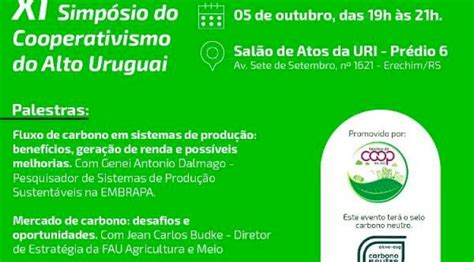 Mercado De Carbono Ser Tema Do Simp Sio Do Cooperativismo Do Alto