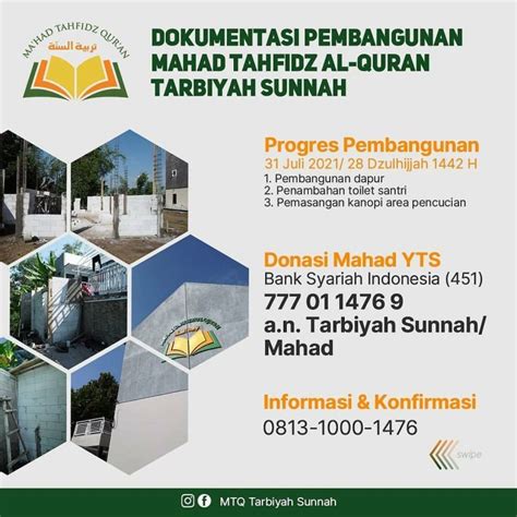 DOKUMENTASI PEMBANGUNAN MA HAD TAHFIDZ AL QURAN TARBIYAH SUNNAH Mahad