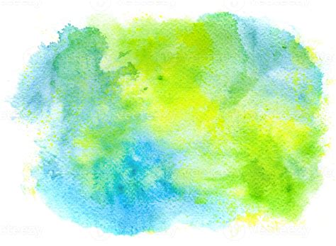 Watercolor Paint Brush Strokes From A Hand Drawn Isolated On White