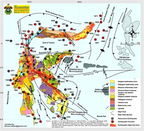 Peta Sebaran Titik Gempa Bumi Di Pulau Sulawesi Puslitbang