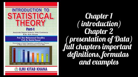 introduction to statistical theory part 1 chapter 1 and 2 important definitions formulas