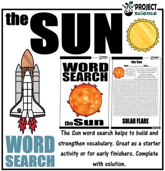 The Sun Word Search By PROJECT Science TPT