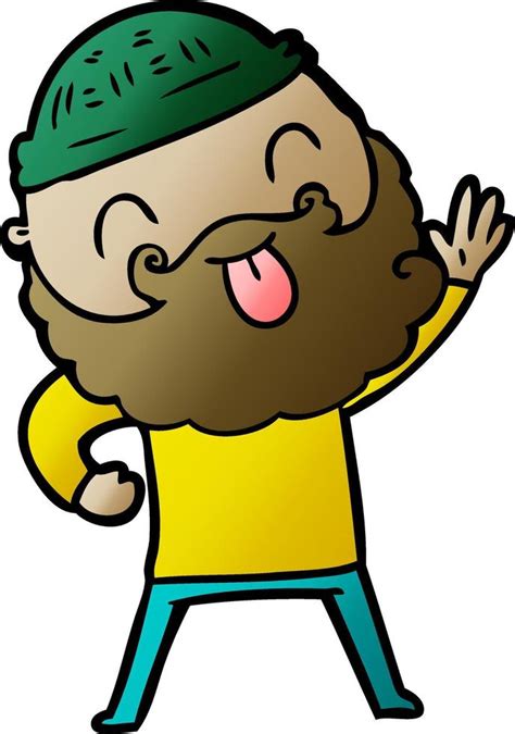 Man With Beard Sticking Out Tongue 12428177 Vector Art At Vecteezy
