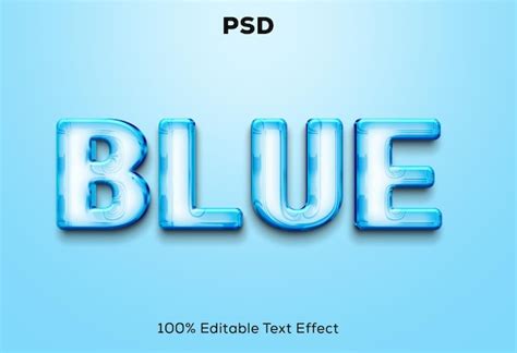 Premium PSD Blue 3d Text Effect