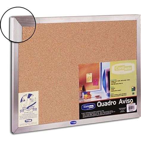 Quadro de Cortiça Aviso Moldura Aluminio 120x90 cm Ref 2012