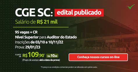 Concurso CGE SC 2022 novo edital Blog Aprova Concursos Notícias