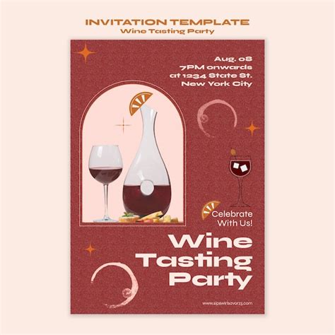 Mod Le D Invitation Une D Gustation De Vin Psd Gratuite