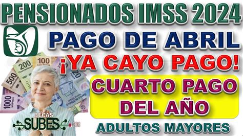 Pensión IMSS Ya Cayo Pago De Adultos Mayores Abril 2024 Noviembre