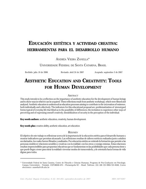 Educación estética y actividad creativa PDF