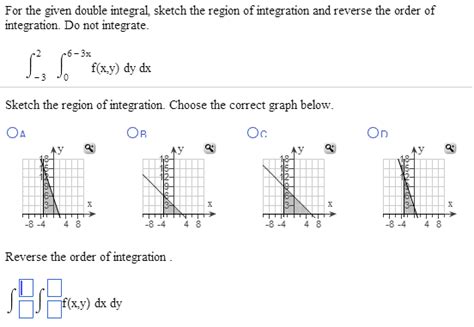 solved for the given double integral sketch the region of