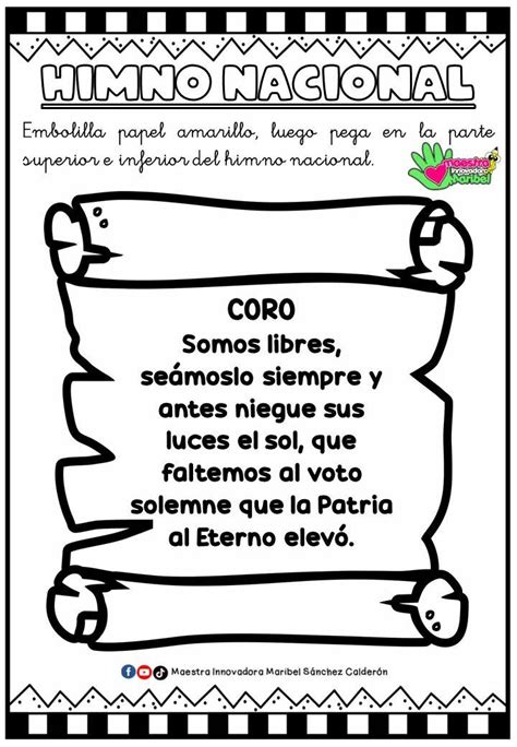 Pin De Silvia Cruz En Education Letra Himno Nacional Figuras