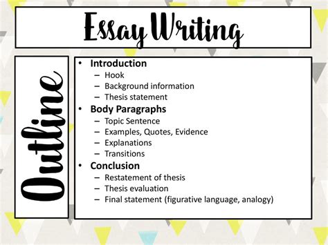 Introduction Body Paragraphs Conclusion Hook Background Information
