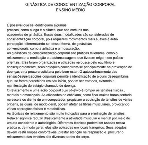 Exemplos De Ginastica De Conscientiza O Corporal Novo Exemplo
