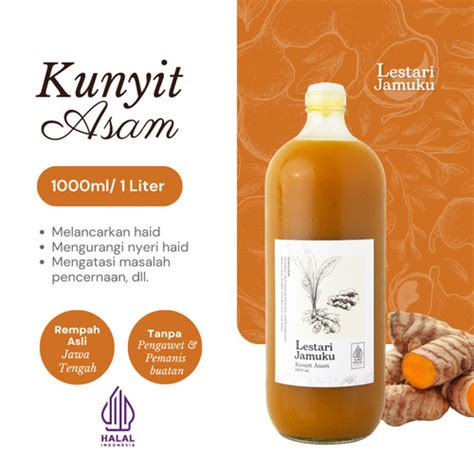 Jual Jamu Kunyit Asam 1 Liter 1000 Ml Ready To Drink Normal Kab