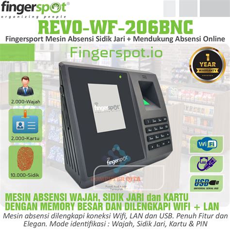 Jual FINGERSPOT MESIN ABSENSI DETEKSI WAJAH REVO WF 260BNC WIFI