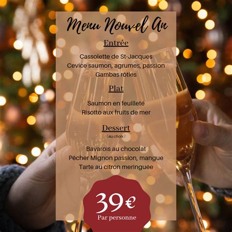 Menu Réveillon Nouvel An Traiteur à Nice Fée Maison Traiteur