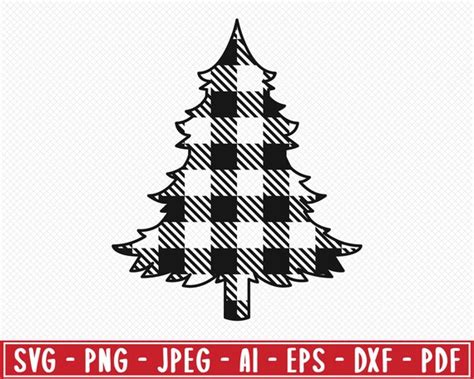 Christmas Tree Buffalo Plaid Svg Christmas Tree Svg Merry Etsy