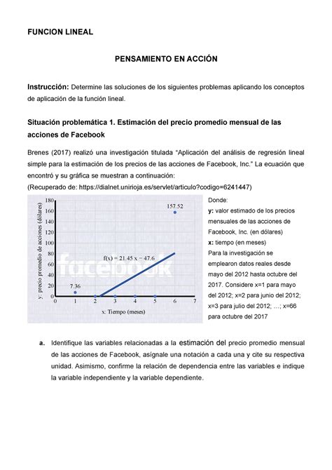 Funcion Lineal Sesion 14 FUNCION LINEAL PENSAMIENTO EN ACCIÓN NTO EN