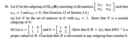 solved 8 let g be the subgroup of gl2 r consisting of all