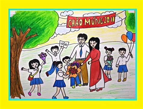 Vẽ tranh đề tài 20 11 anime đẹp nhất