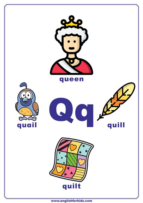 Alphabet Words Q Flash Cards Esl Worksheet By Futago1998 Images And