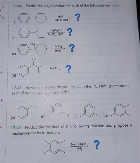 Solved 17 42 Predict The Major Product For Each Of The Chegg