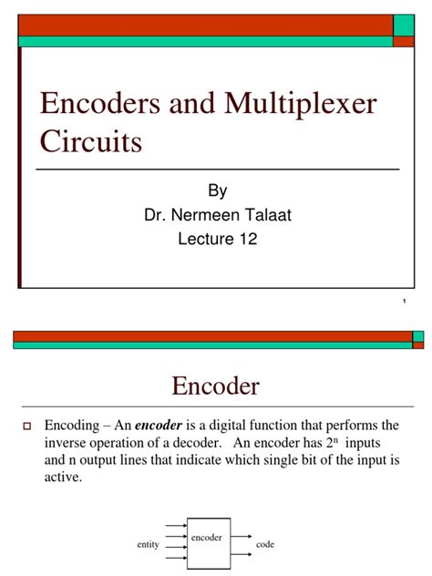 encoders and multiplexer circuits by dr nermeen talaat pdf computing digital electronics