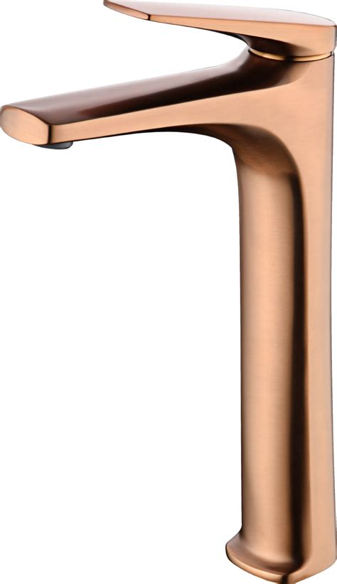 Monomando Lavabo Alto Oro Rosa Cepillado Serie Delos Imex Products