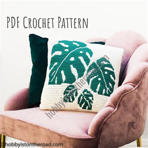 Monstera Leaves Cushion Cover Pattern By Vytene Laucyte Cushion Cover