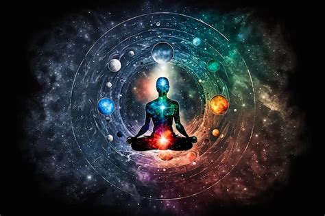 Premium Photo Human Meditating To Activate All Seven Chakras Isolated