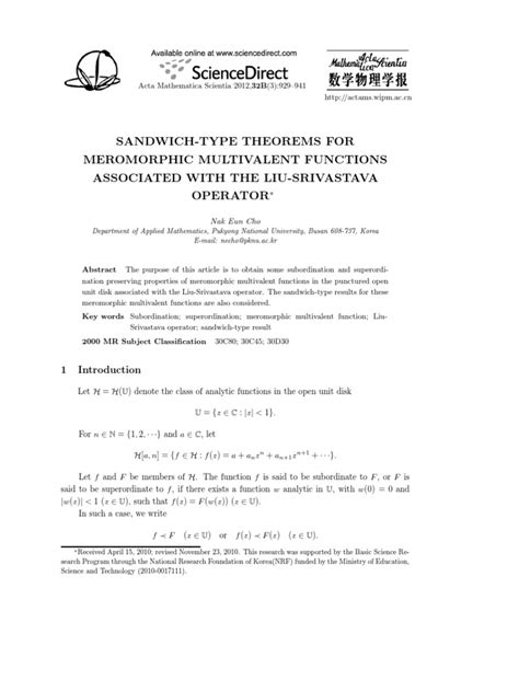 sandwich type theorems for meromorphic multivalent functions associated with the liu srivastava
